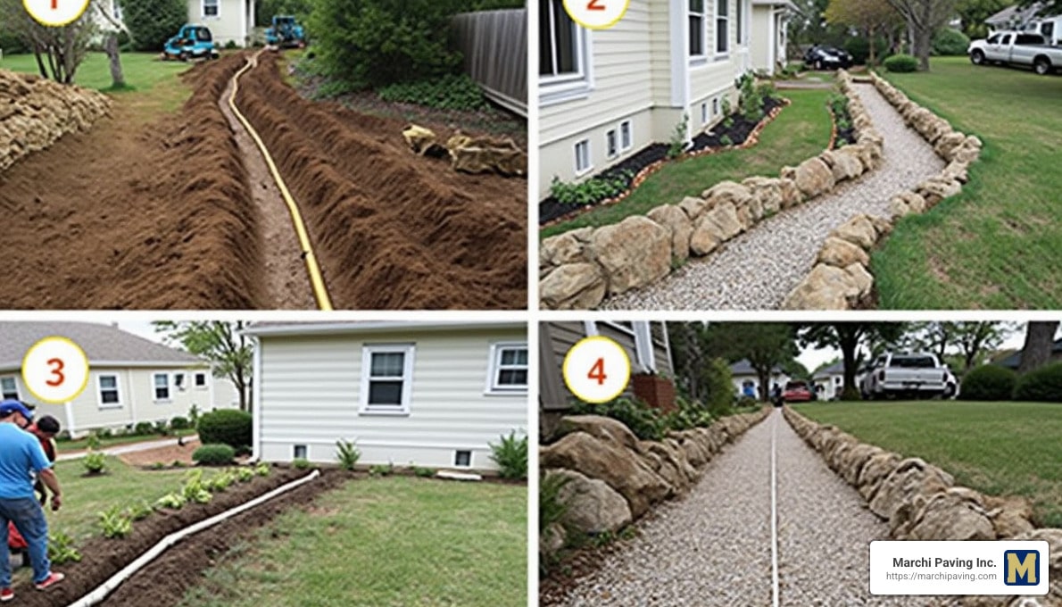 Install A French Drain: Top 5 Proven, Stress-Free Tips - Marchi Paving ...